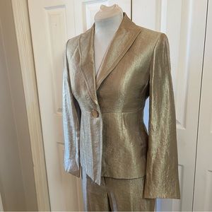 Kasper | Jackets & Coats | Kasper 3 Pc Gold Shimmer Pant Suit With ...